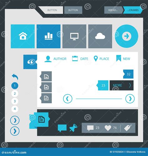 flat design ui ux kit stock vector illustration of collection 51925824