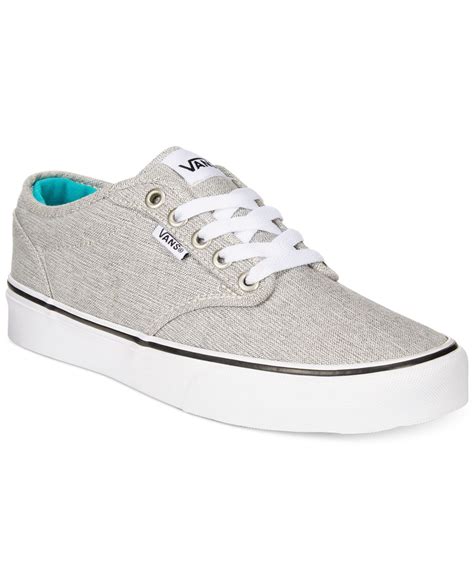 Vans Womens Atwood Lace Up Sneakers In Gray Lyst