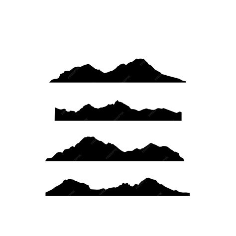 Small Peak Mountain Silhouette Collection Premium Vector