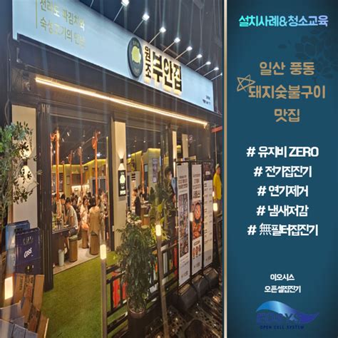 일산 풍동 대형프랜차이즈 숯불돼지구이 특수부위 맛집 원조부안집풍동점 오픈셀 전기집진기 설치사례 네이버 블로그
