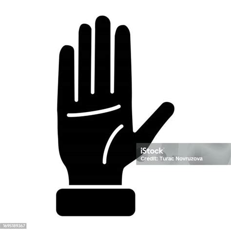 손을 들어 올린 고체 아이콘 제스처 개념 흰색 배경에 열린 손바닥 기호 글리프 스타일의 모바일 개념 웹 디자인으로 아이콘을 들고 있다 벡터 그래픽 5가지 개체에 대한 스톡