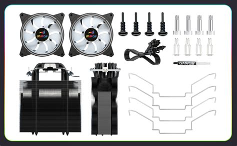 Cooler Fan Heat Pipes mm Acessórios para Computador Resfriador de CPU pinos PWM RGB PC