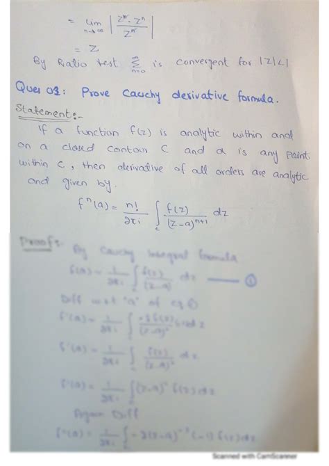 SOLUTION Complex Analysis Theorem Cauchy Derivative Formula Studypool