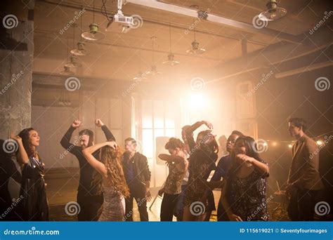 Crowd Of People Dancing In Nightclub Stock Image Image Of Dynamic