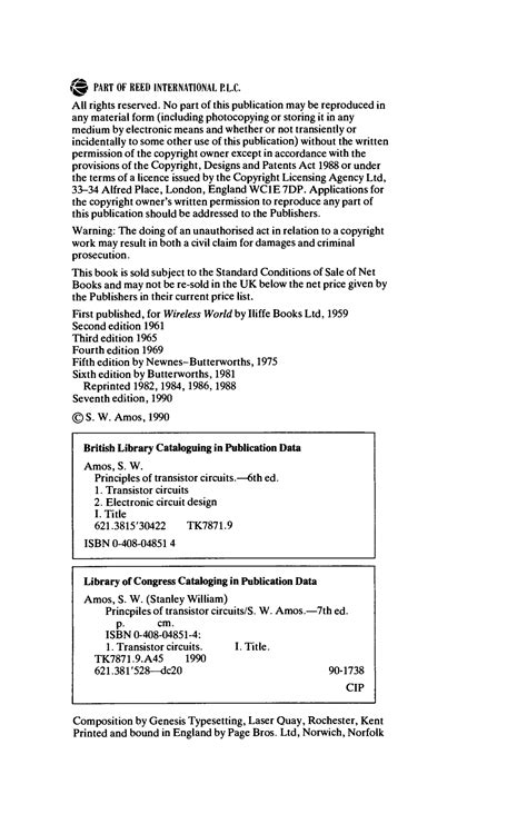 Principles Of Transistor Circuits Introduction To The Design Of Amplifiers Receivers And
