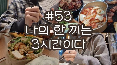 먹방브이로그53 나의 한 끼는 3시간이다ㅣ고기 무한리필 숯불닭갈비 연남 플랜트 비건식당 60계치킨 푸드코트 돈까스 철판