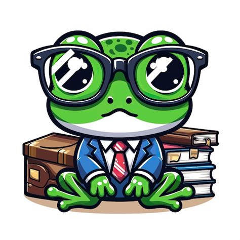 Frog Wearing Glass Cartoon Premium Ai Generated Vector