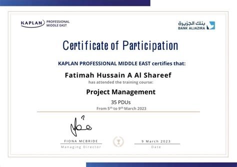 Fatimah Alshareef On Linkedin Project Management Training Course