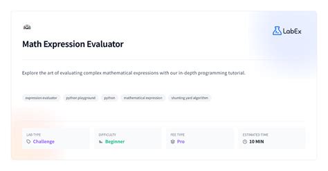 Math Expression Evaluator Labex