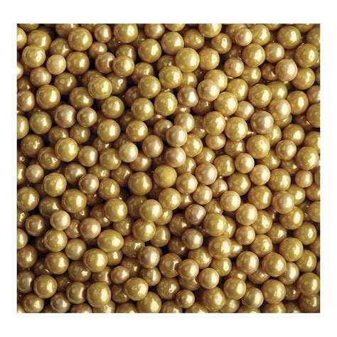 Gold Sugar Pearls Sprinkles 48 Ounce Bottle Candy Warehouse