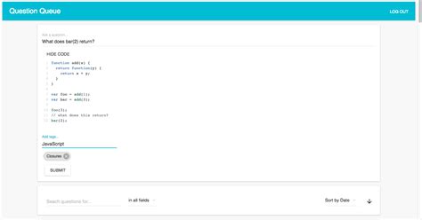 Github Greenfield Project Team Io Questionsqueue A Web Application For Students To Submit