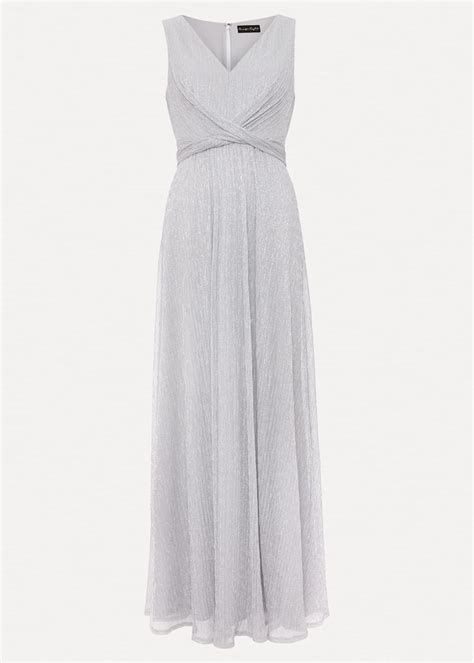 Artemis Plisse Shimmer Maxi Dress Phase Eight Uk
