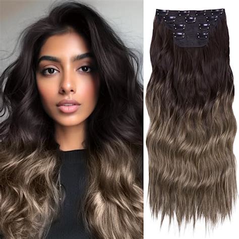 Amazon Clip In Hair Extensions Long Wavy Curly Hairpieces For