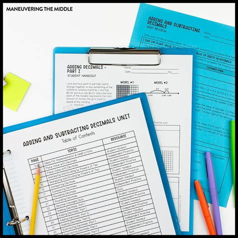 10 Decimal Activities And Lessons Maneuvering The Middle