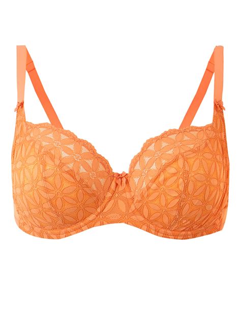 Marks And Spencer Mand5 Light Coral Daisy Lace Non Padded Balcony Bra