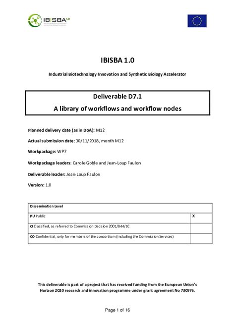 Pdf D71 A Library Of Workflows And Workflow Nodes