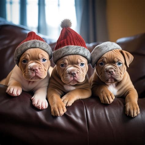 Premium Ai Image Adorable American Bully Puppies Lounging On The