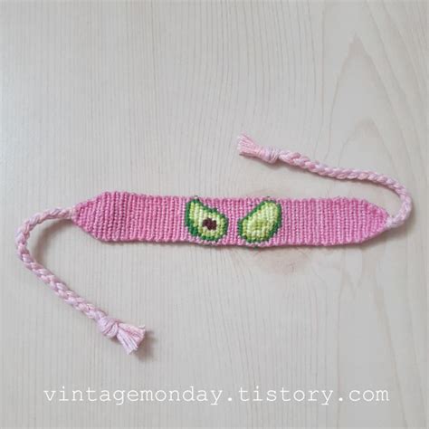 도안 15줄 알파패턴 아보카도 미산가팔찌 만들기