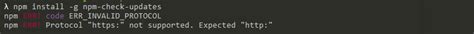 BUG Protocol Https Not Supported Expected Issue Npm Cli GitHub