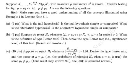 Solved 1 Suppose X1 X N U O With Unknown U Chegg Com
