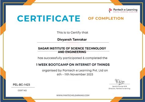 Divyansh Tamrakar On Linkedin Greeting Of The Day I Attended 1 Week Bootcamp On Internet Of