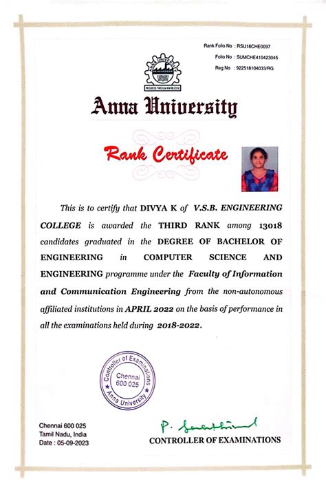 Divya K On Linkedin Happy To Announce That I Have Been Awarded With Third Rank🏆 Among 13018