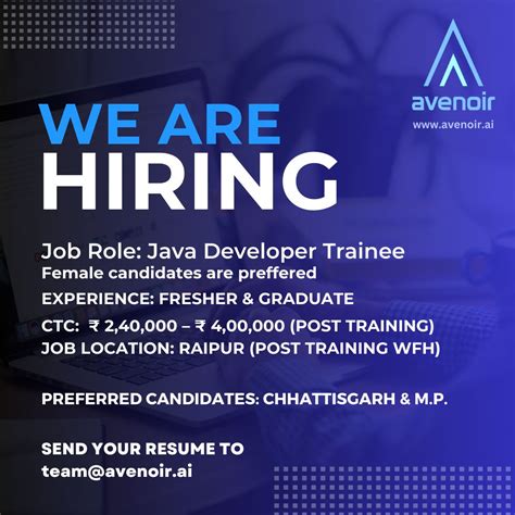 Swapnil Dewangan On Linkedin Javadevelopertrainee Jobopportunity