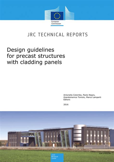 Pdf Design Guidelines For Precast Structures With Cladding Panels