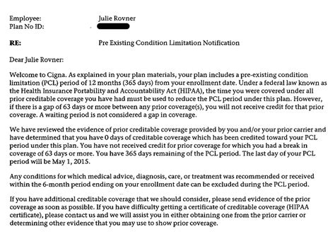 Proof Of Health Insurance Coverage Letter From Employer Template