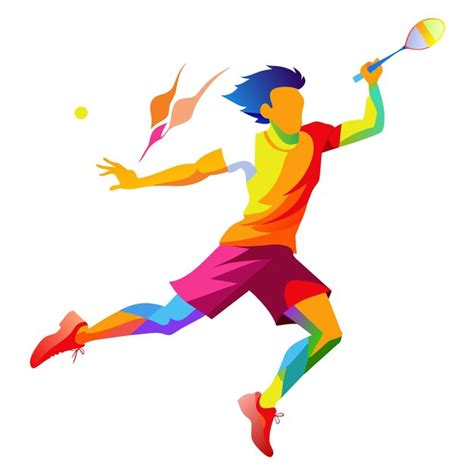 Badminton Player In Watercolor Vector Premium Ai Generated Vector