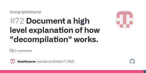 Document A High Level Explanation Of How Decompilation Works Issue