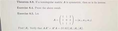 solved theorem 8 8 if a nonsingular matrix a is symmetric