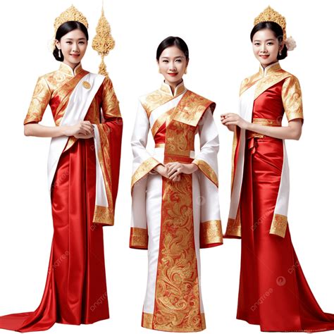 태국 전통 의상을 입은 세 명의 여성 태국 전통 의상을 입은 세 명의 여성 생동감 넘치는 모습을 보여주는 전통적인 Png 일러스트 및 이미지 에 대한 무료 다운로드