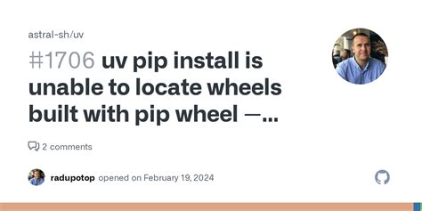 uv pip install is unable to locate wheels built with pip wheel no