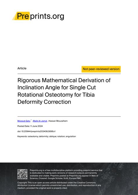 PDF Rigorous Mathematical Derivation Of Inclination Angle For Single