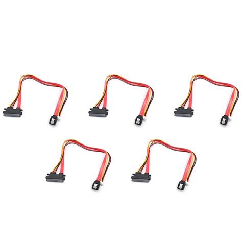 5x Hard Drive Data Power Supply Integrated Cable Small 4pin Femaleandsata 30 Male To Sata 22pin7