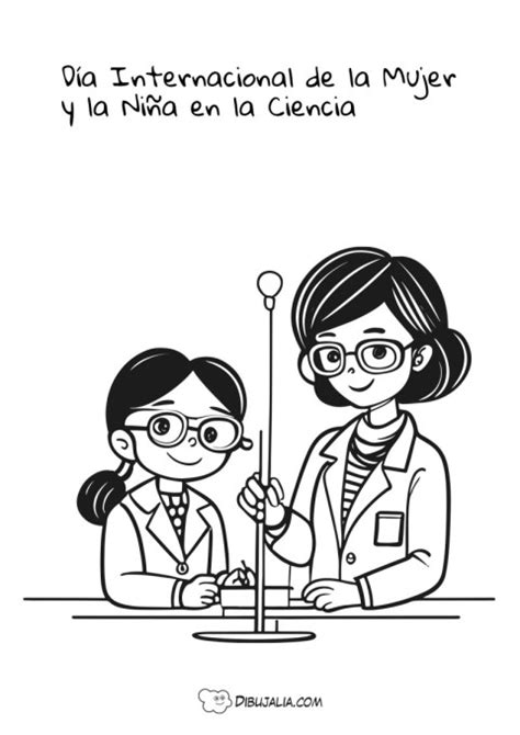 Mujer Y La Nina En La Ciencia Dibujo 2835 Dibujalia