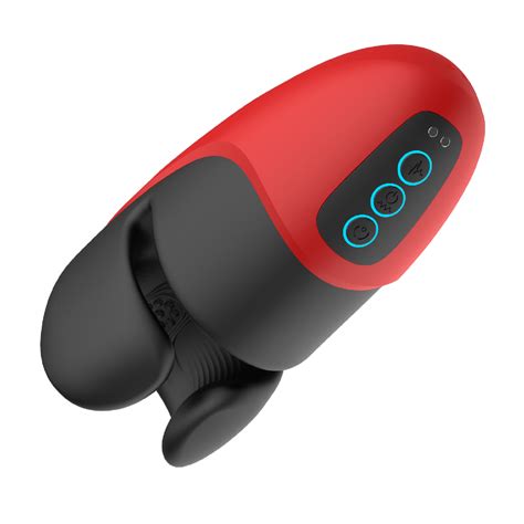 Nn 050024 Lena Vibrating Male Masturbator Black And Red Color Ninatoys