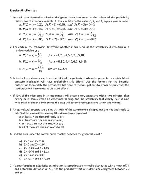 Exercisesproblem Sets 1 In Each Case Determine Whether The Given