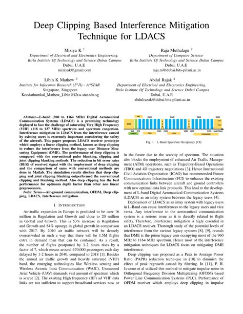 Pdf Deep Clipping Based Interference Mitigation Technique For Ldacs