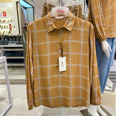 Jual Rilley Kemeja Blouse Motif Kotak Kotak Modern Wanita Shopee