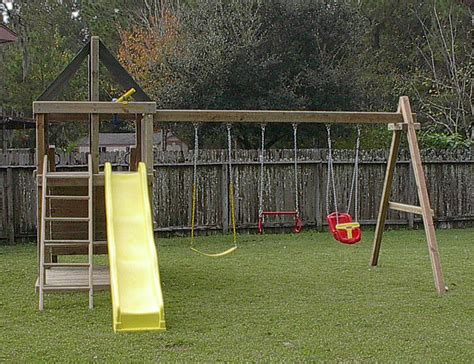 I Like The Construction Of The A Frames On This Swing Set Swing Set Diy Swing Set Plans