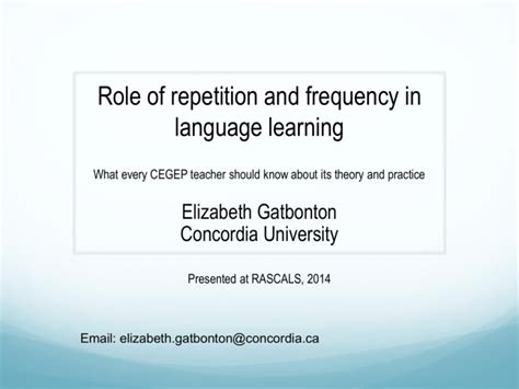 Role Of Utterance Repetition In Language Learning