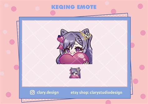 Twitch Emote Love Keqing Heart Cute Keqing Emote For Streamer