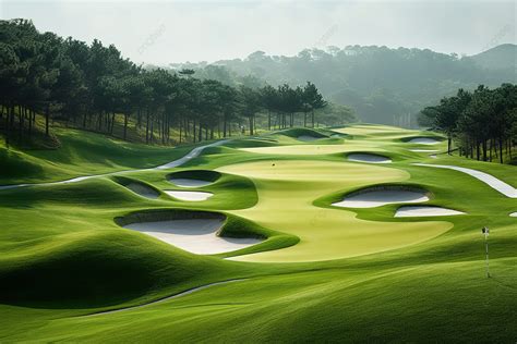 Lapangan Golf Di Atas Bukit Gyeonggi Do Resolusi Tinggi Golf Latar