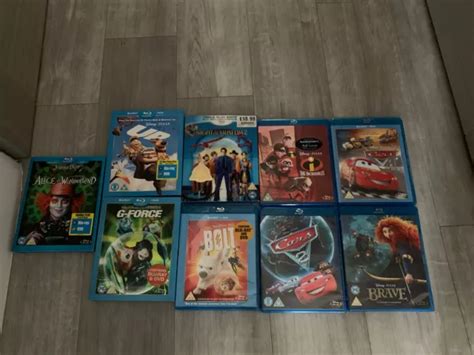 Disney Blu Ray Dvd Bundle Cars Incredibles Brave Up Bolt £972