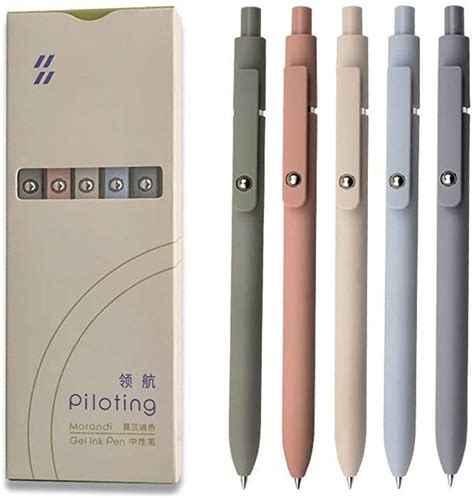 Fiover 5pcs Gel Pens Quick Dry Ink Pens Fine Point Premium Retractable Rolling Ball Gel Pens