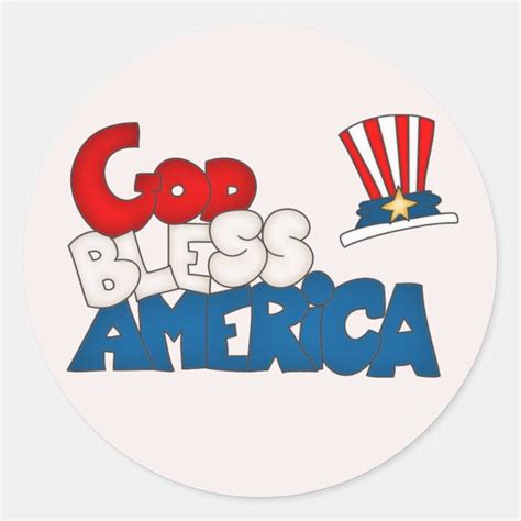 God Bless America Classic Round Sticker Zazzle God Bless America