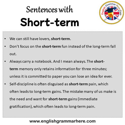 Sentences With Short Term Short Term In A Sentence In English