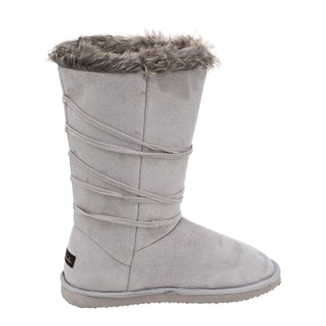 Shop Mooloola Olympia Slipper Boots In Light Grey Fast Shipping